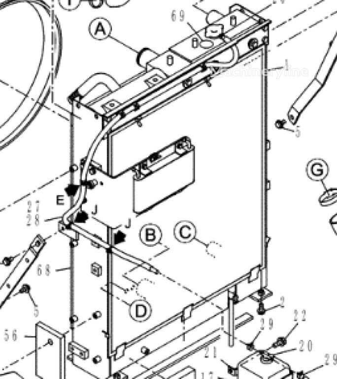 Case KNH11000 - 47833961 radijator za hlađenje motora za Case CX130C CX160C CX180C bagera