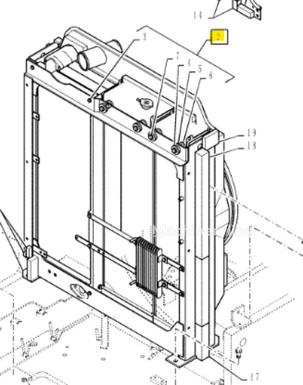 Case KSH11631 radijator za hlađenje motora za CX350C CX370C bagera