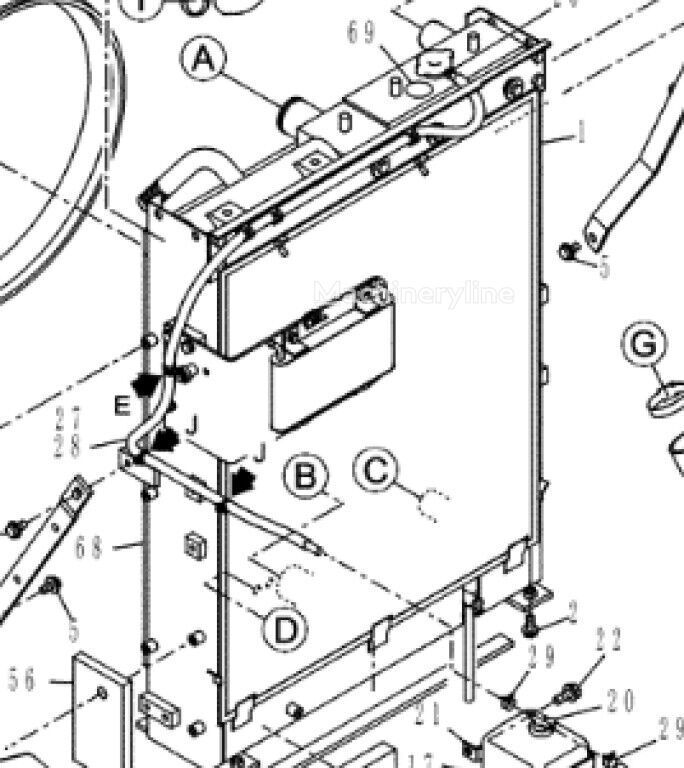Case KNH11000 - 51657274 radijator za hlađenje motora za Case CX130C CX160C CX180C bagera