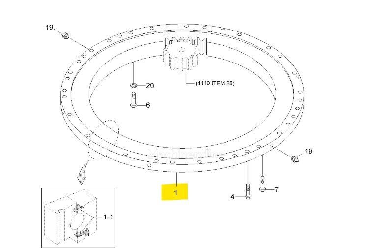 Hyundai 81EN-00051 - 81EN-00052BG okretni prsten za Hyundai R250-7 R250-7A bagera