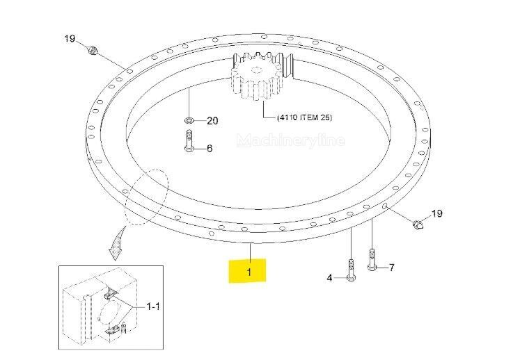 Hyundai 81EN-00051 - 81EN-00052 okretni prsten za Hyundai R250-7 bagera