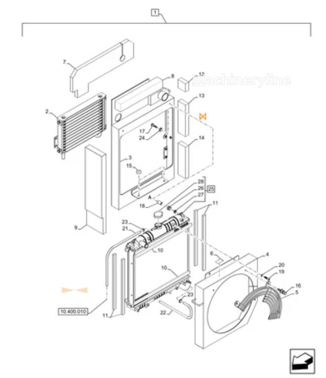 Case 13MH-48002 - 13MH-48001 radijator za hlađenje motora za CX37C R35Z-9A mini bagera