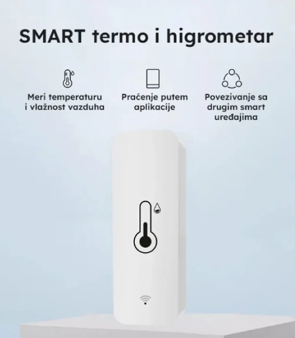 Tuya Wi-Fi smart termometar i higrometar -20° do 60°C, WIFI, Tuya app,Bela