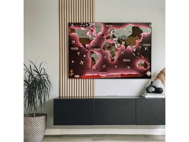 LED mapa sveta 140x90 RGB Tuya