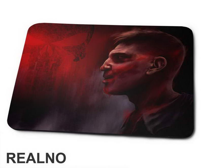 Black Skull And Red Background - Punisher - Podloga Za Miš
