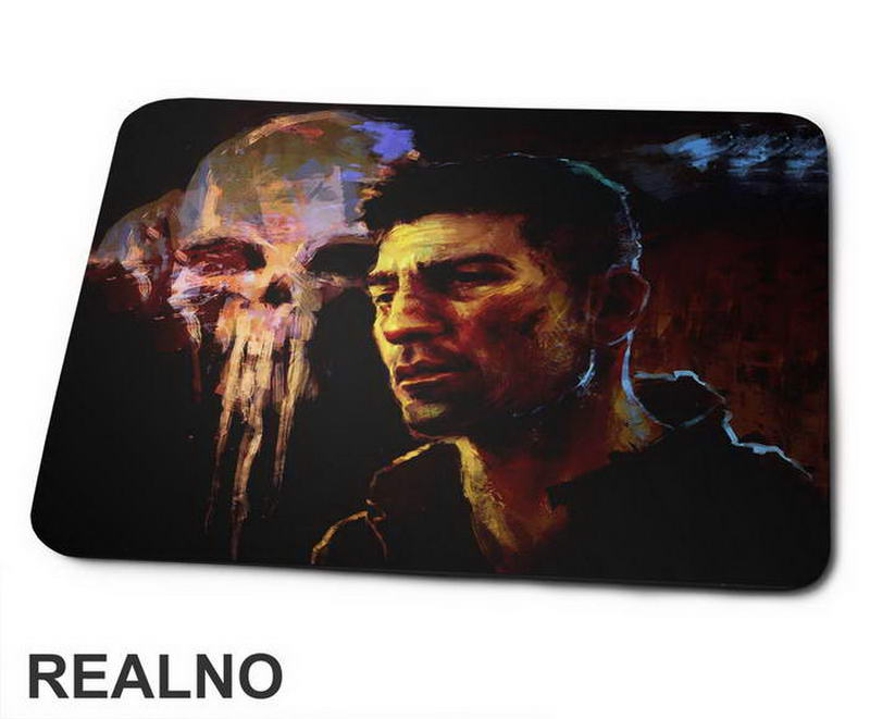 White Skull And Portrait - Punisher - Podloga Za Miš