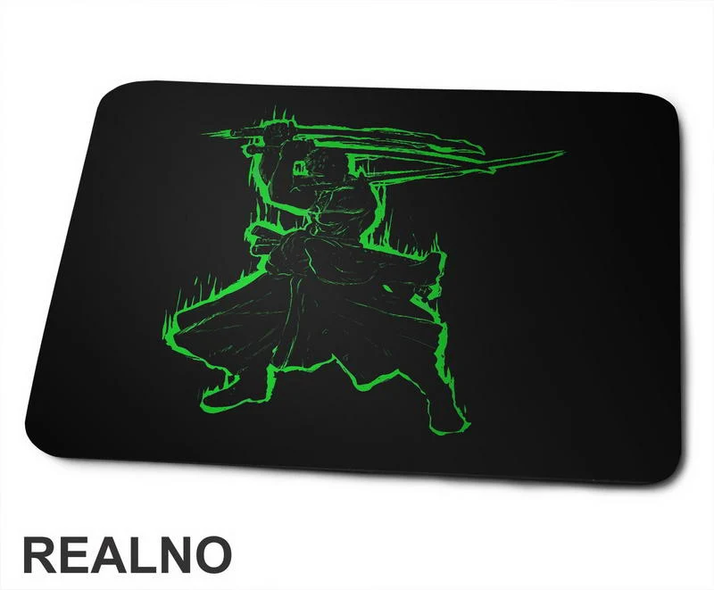 Green Outline - Roro - One Piece - Podloga Za Miš