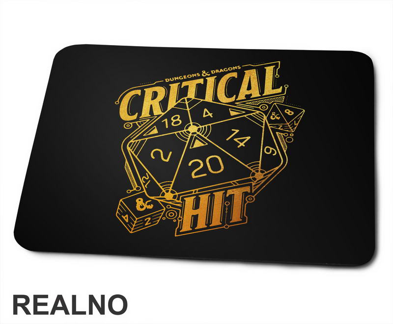 Critical Hit - Golden - D&D - Dungeons And Dragons - Podloga Za Miš