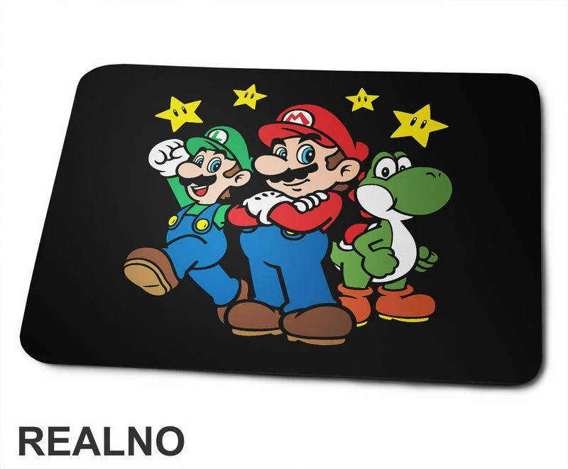 Luidji - Luiđi, Zvezdice I Dinosaurus - Super Mario - Podloga Za Miš