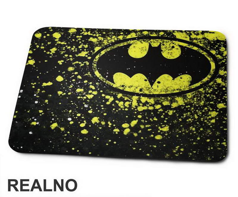 Yellow Drops And Logo - Batman - Podloga Za Miš