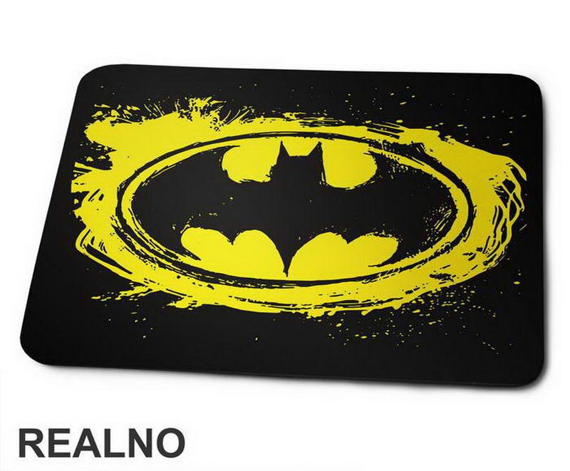Mottled Yellow Logo - Batman - Podloga Za Miš