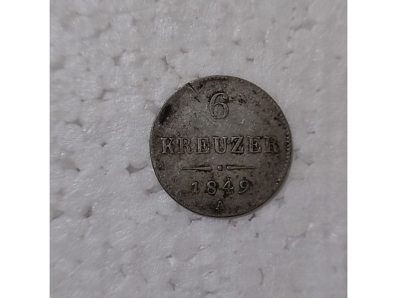 6 KREUZERA 1849 SREBRO.