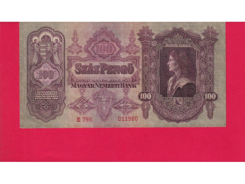 madjarska 1930 100 pen.