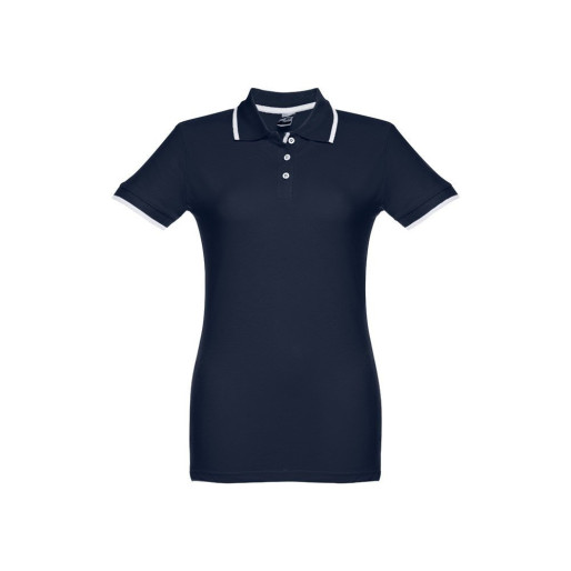 THC ROME WOMEN. ŽENSKA SLIM POLO MAJICA, TEGET PLAVA/BELA