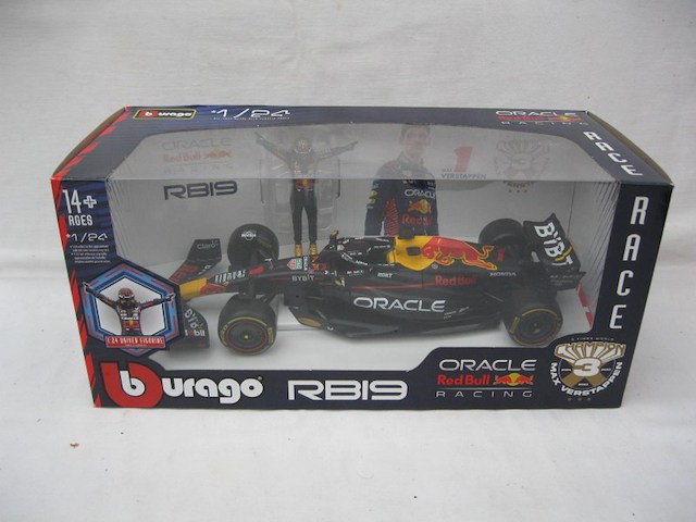 1:24 burago red bull RB19 sa figurom