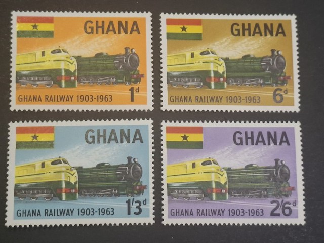 Ghana Gana 1963 Železnica Lokomotive ** komplet serija