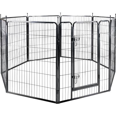 Flamingo Ograda za Pse Zecta Crna 205x80x100x13cm