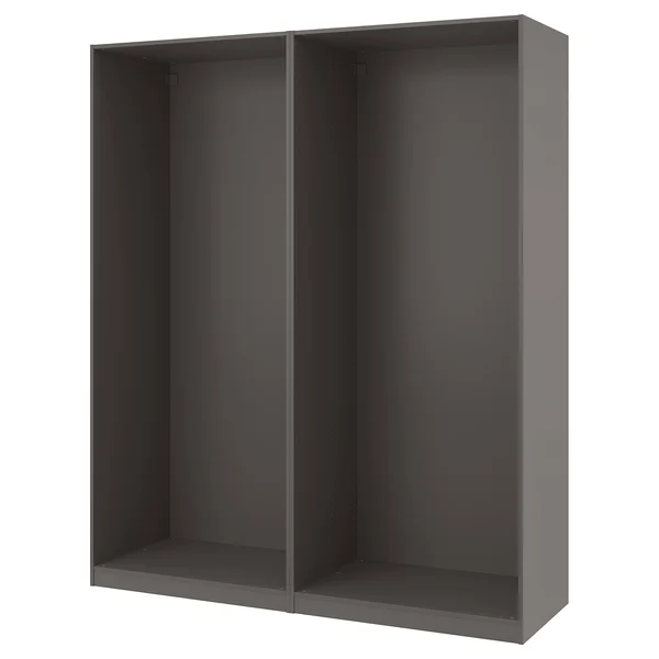 2 okvira garderobera, tamnosiva, 200x58x236 cm