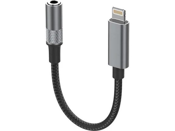 Adapter LDNIO LSY80i 3,5mm za slušalice iPhone Lightning na 3,5 mm sivi