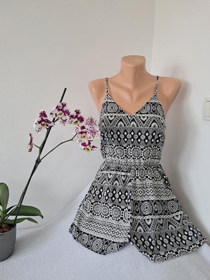 H&M crno-beli boho kombinezon vel 36
