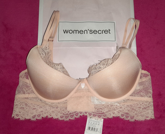 WS kajsija microfiber,cipka push up 75B NOVO!%