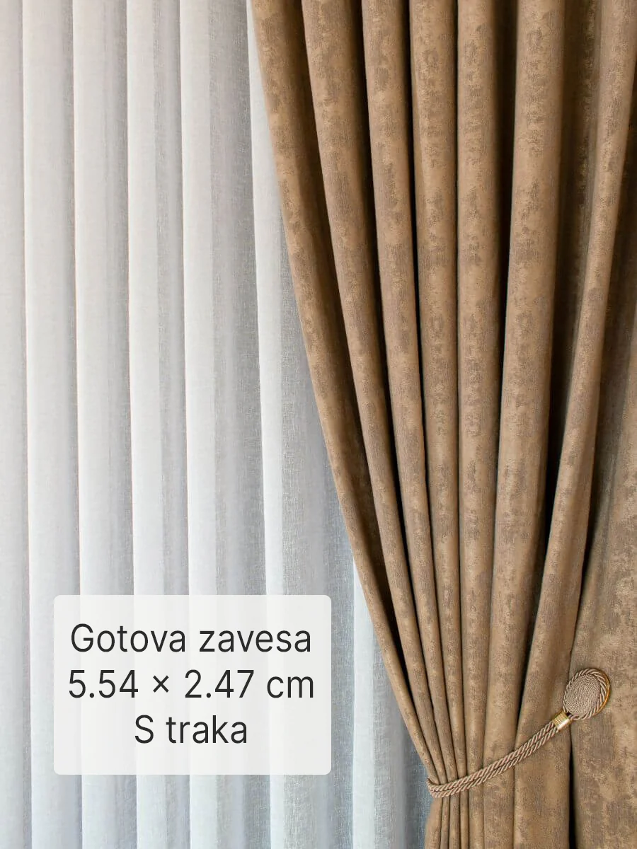 Gotova zavesa Lanena u beloj boji