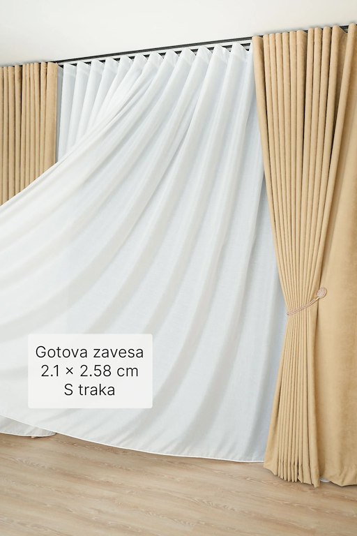 Gotova zavesa Keten bela