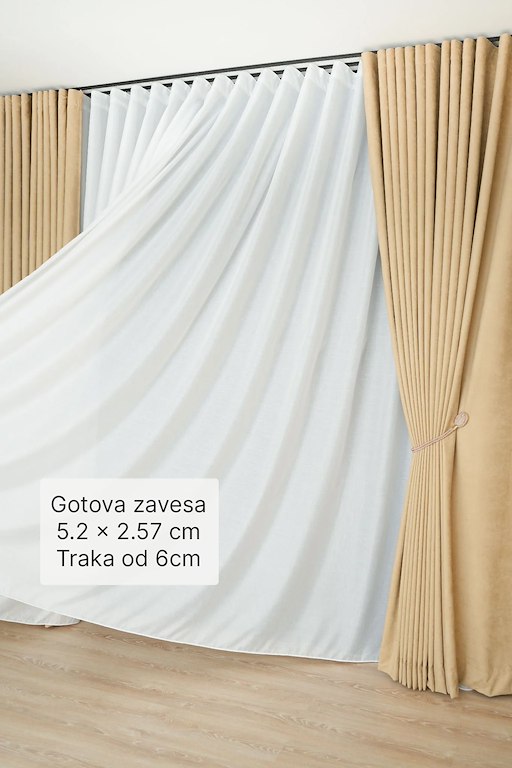 Gotova zavesa Keten bela