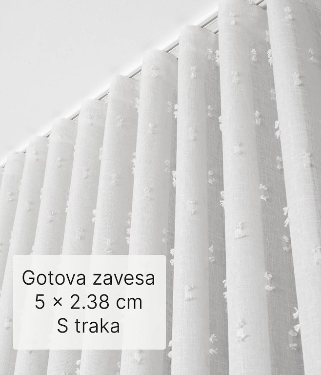 Gotov zavesa Perla u toplo beloj boji