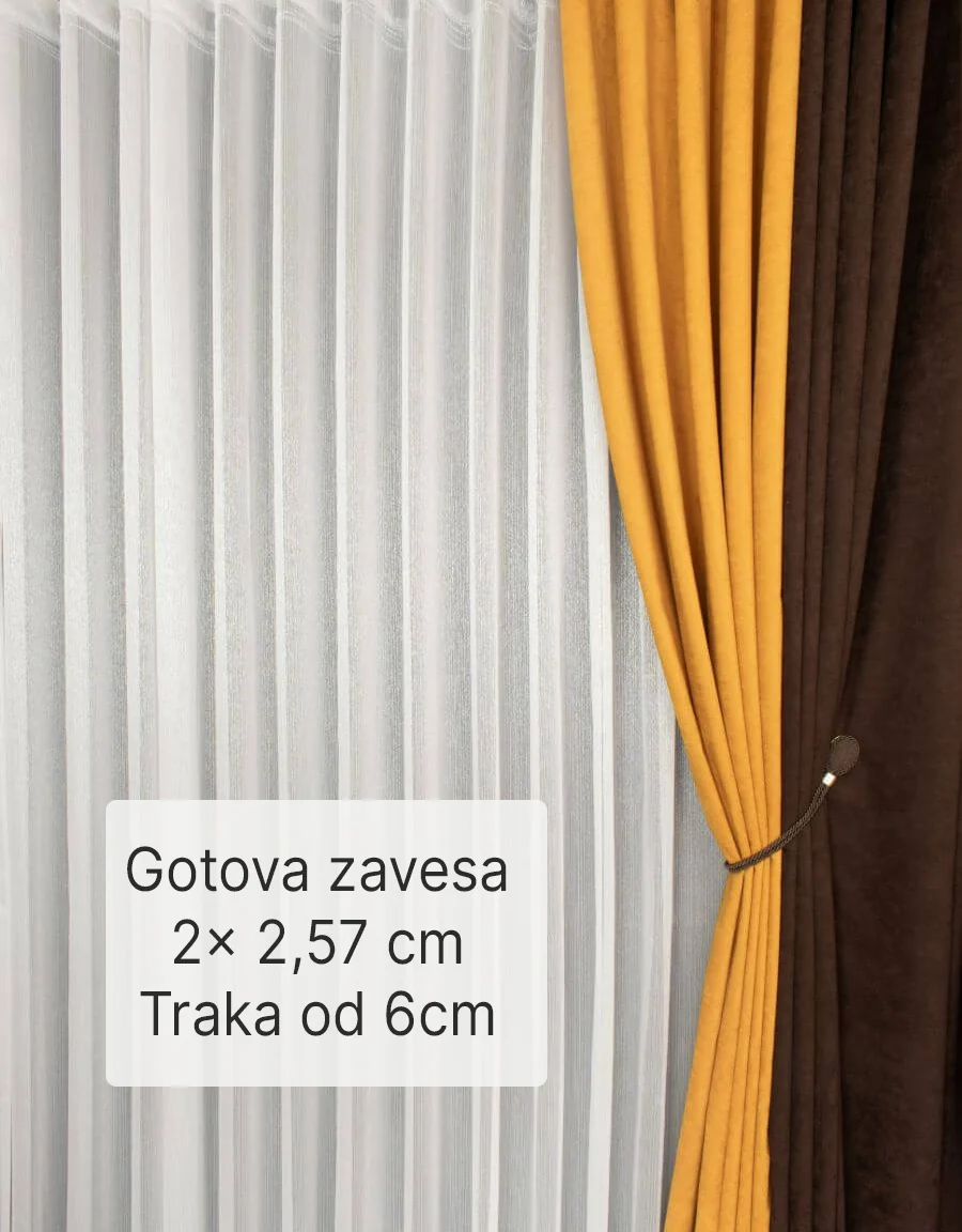 Gotova zavesa Lana u toplo beloj boji