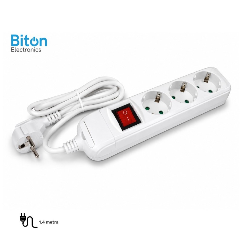 PRENOSNA PRIKLJUCNICA BITON TROSTRUKA 1,4M PREKIDAC KB-RB-03KL