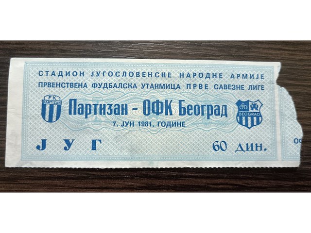 Partizan-OFK Beograd 7.6.1981