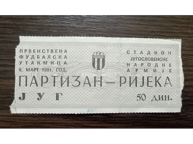 Partizan-Rijeka 8.3.1981