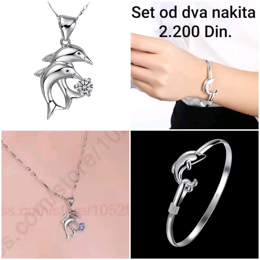 Posrebreni set nakita od hirurskog čelika sa žigom S925 sa motivom