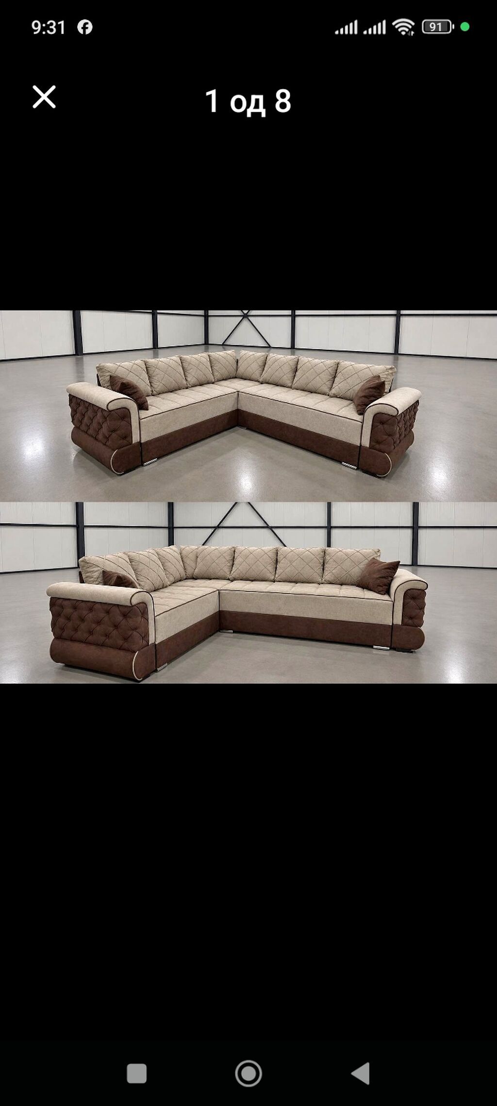 Ugaona garnitura – moderni L oblik - Prostrana ugaona sofa sa visokim
