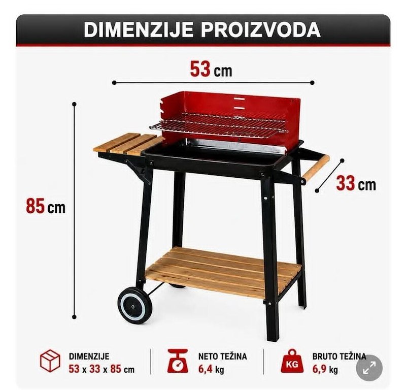 Roštilj na Ćumur - 6800 din SuperGarden prostrani roštilj za pravi