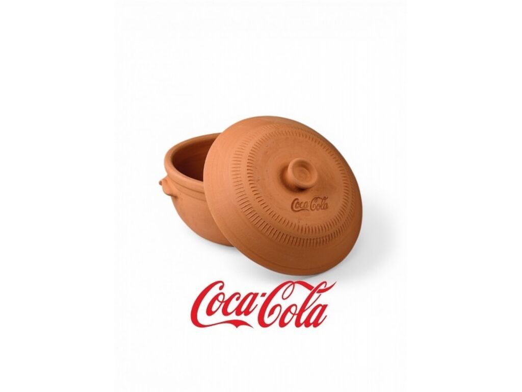Zemljana glinena posuda sa poklopcem Coca-Cola zemljani sač sa