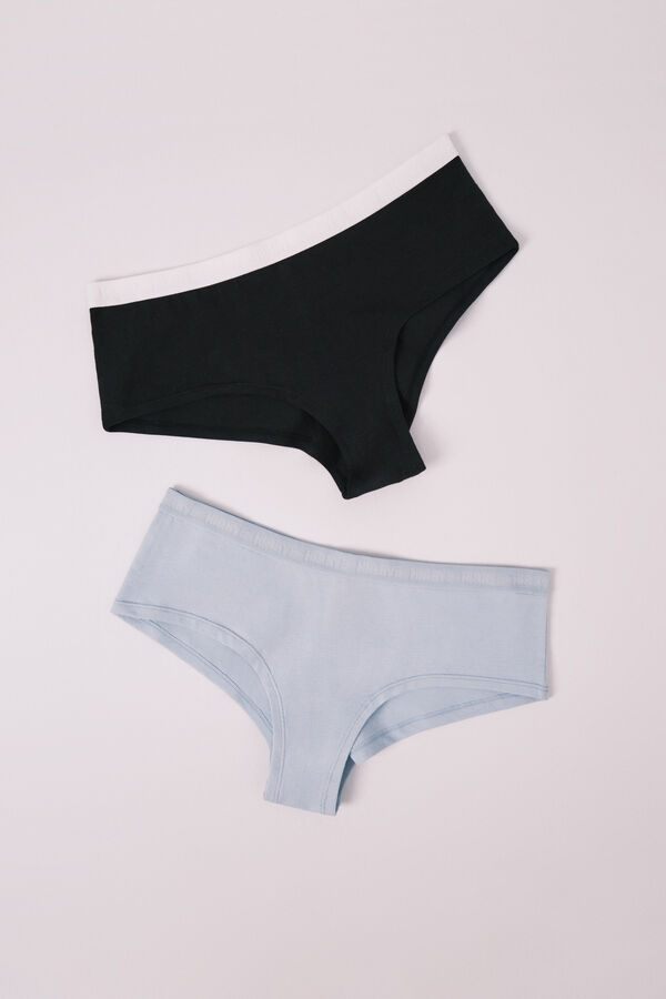 2er-Pack blaue Baumwoll-Culotte-Slips