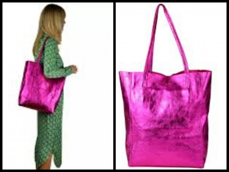 ITALY**kožna svetlucava pink torba**NOVO