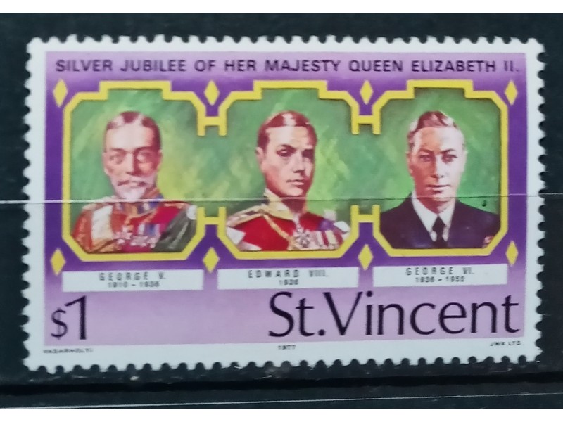 ST. VINCENT 1977 - VLADARI ENGLESKE **