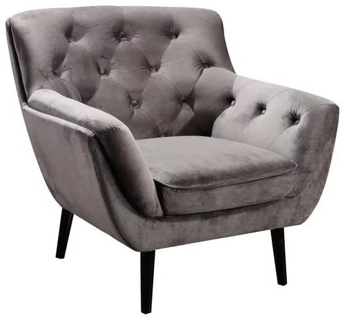 CHESTERFIELD FOTELJA 96/90/90 cm , siva, crna