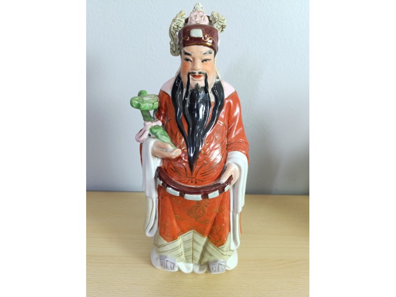 Vintage Kineska Porcelanska statua Lu Xing