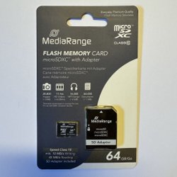 MICRO SDHC KARTICA SA ADAPTEROM MEDIARANGE 64GB CLASS-10 *MD *SR