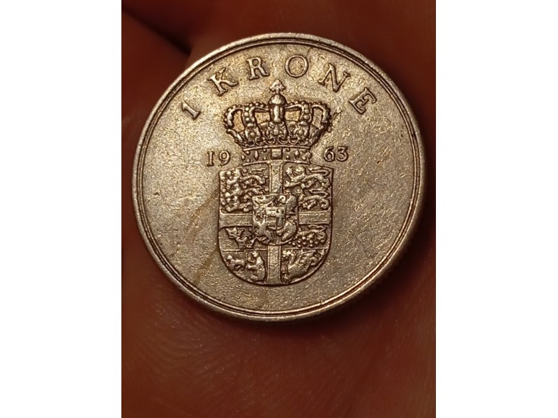 1 krone 1963g. Danska