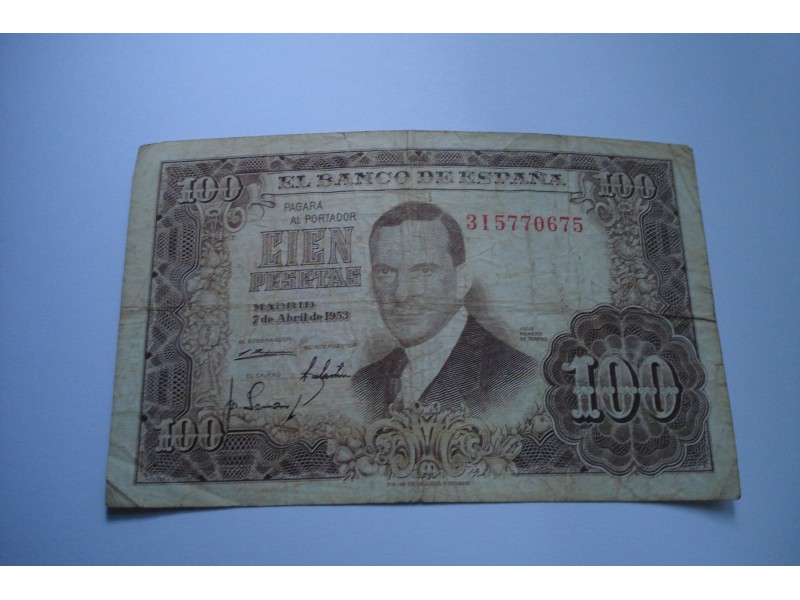 ŠPANIJA - 100 PEZETA - 1953