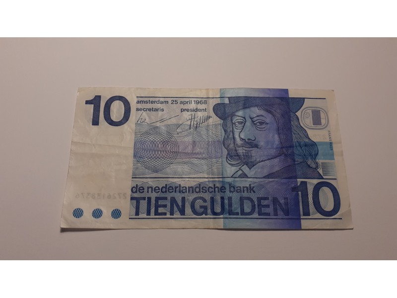 HOLANDIJA - 10 GULDENA - 1968