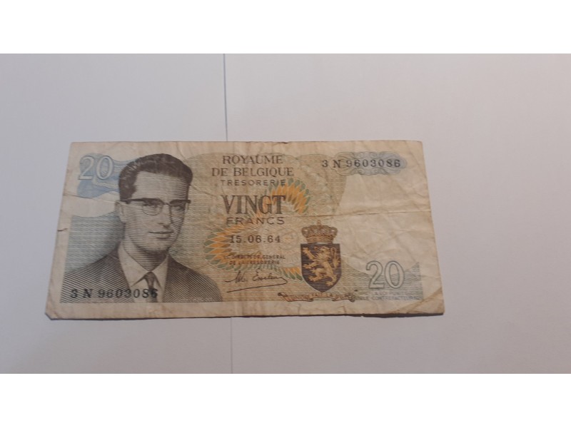 BELGIJA - 20 FRANACA - 1964