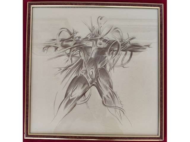 Đorđo Ivanišević akad.slikar serigrafija crtež 4 strane