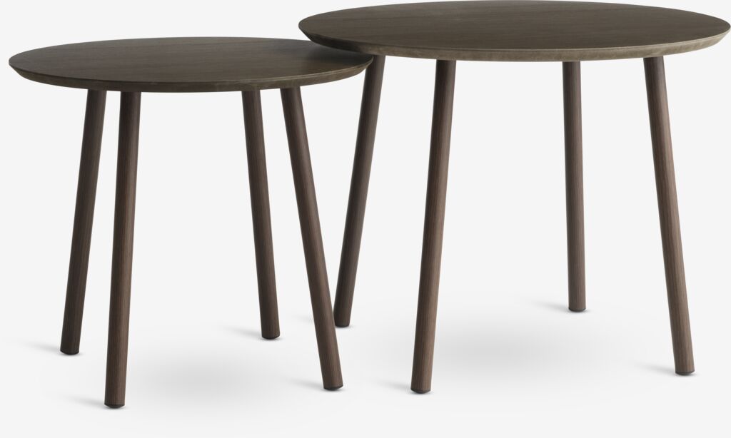 Nest of tables MUNKEBO Ø55/Ø45 dark oak