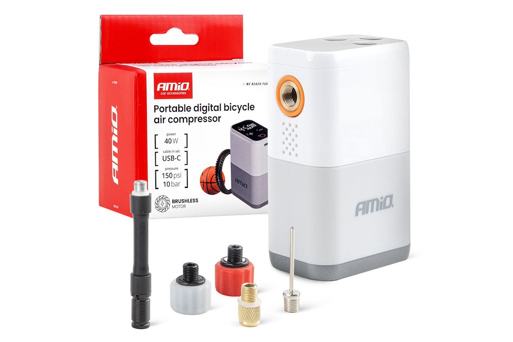 Mini kompresor za bicikle bežični bez četkica sa LED displejem 40W USB-C AMIO-04946 Preporučujemo